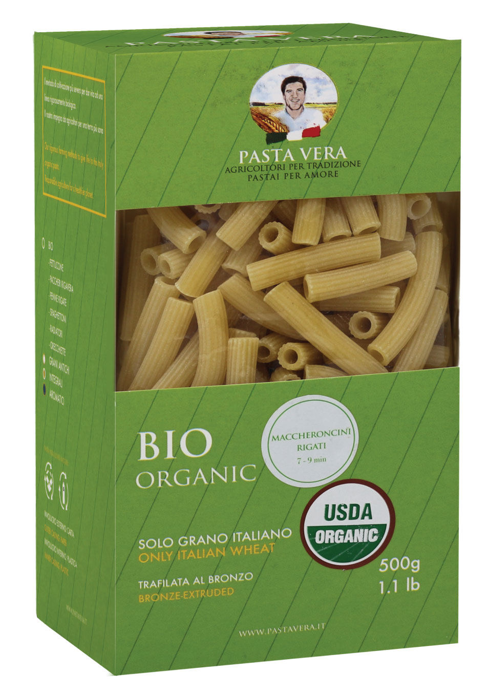 Pasta Vera Organic Maccheroncini Rigate Pasta - Artisanal Italian Foods