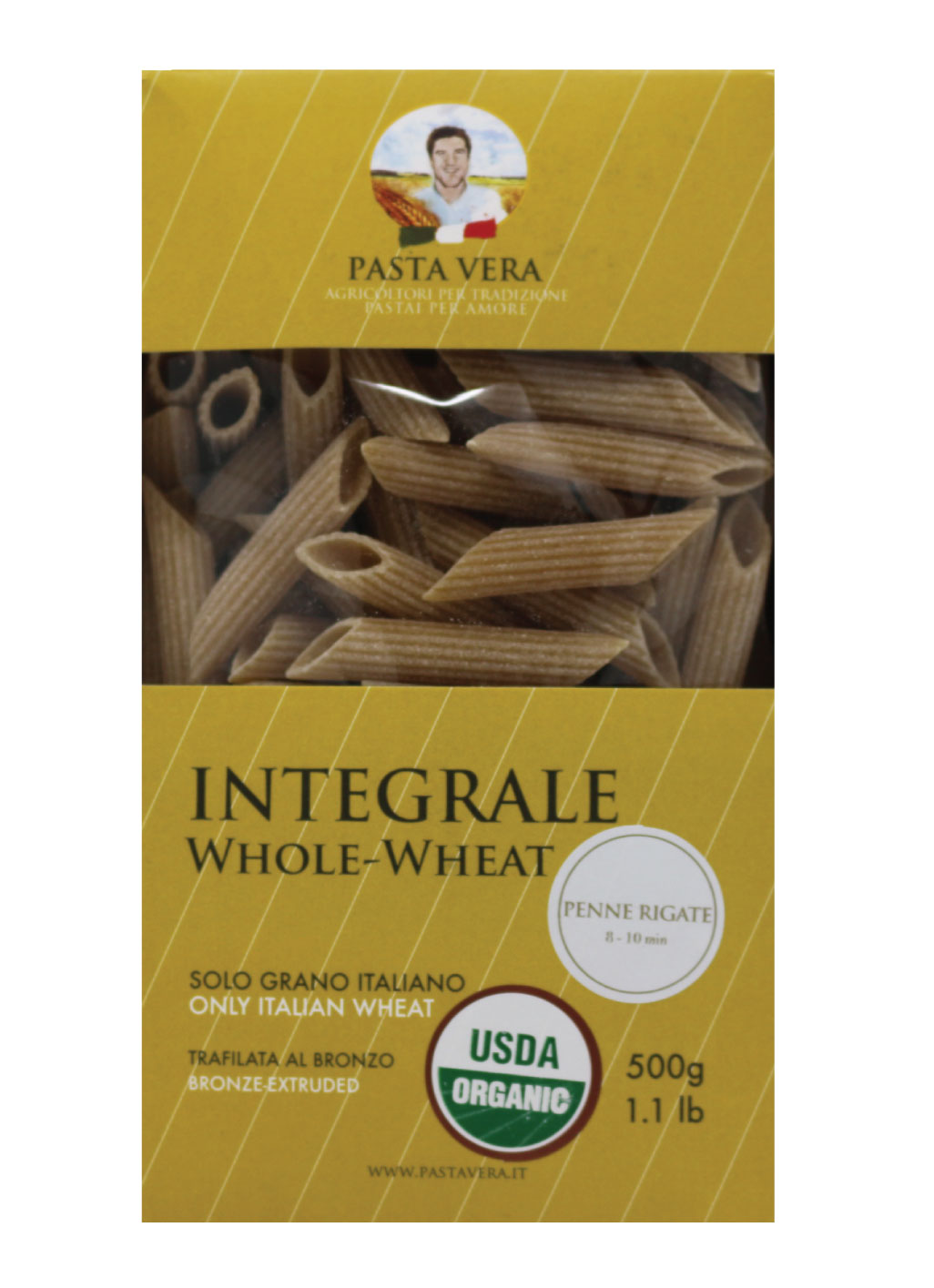 Pasta Vera Whole Wheat Organic Penne Rigate Pasta - Artisanal Italian Foods