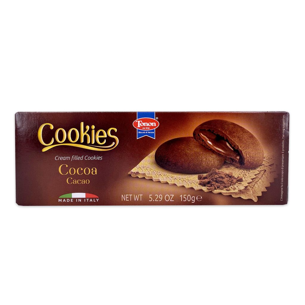 Tonan Cremosi Italian Chocolate Cookies with Cocoa Cream Filling ...