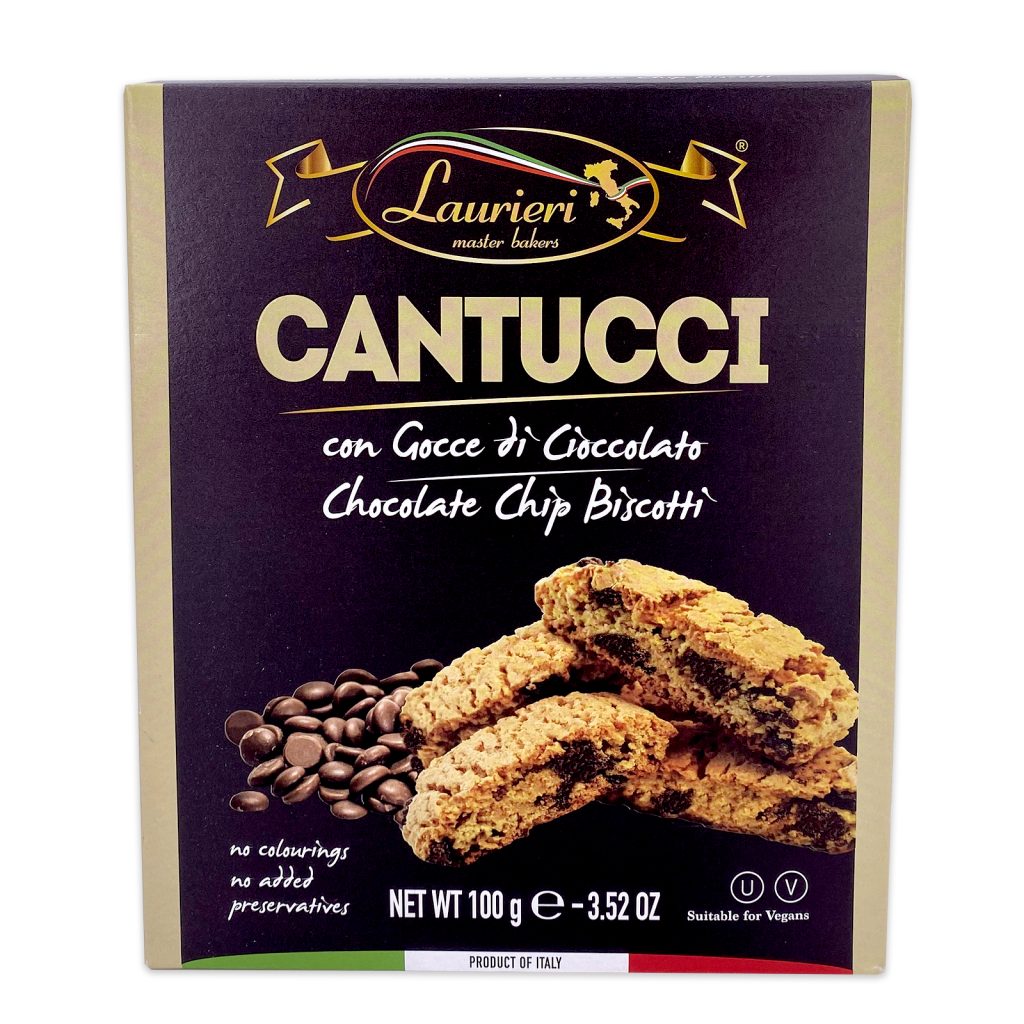 Laurieri Cantucci Italian Chocolate Chip Biscotti 100g - Artisanal ...