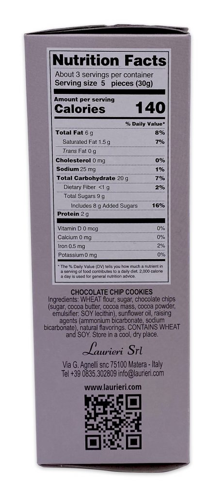Laurieri Italian Chocolate Chip Frolletti Cookies 100g - Artisanal ...
