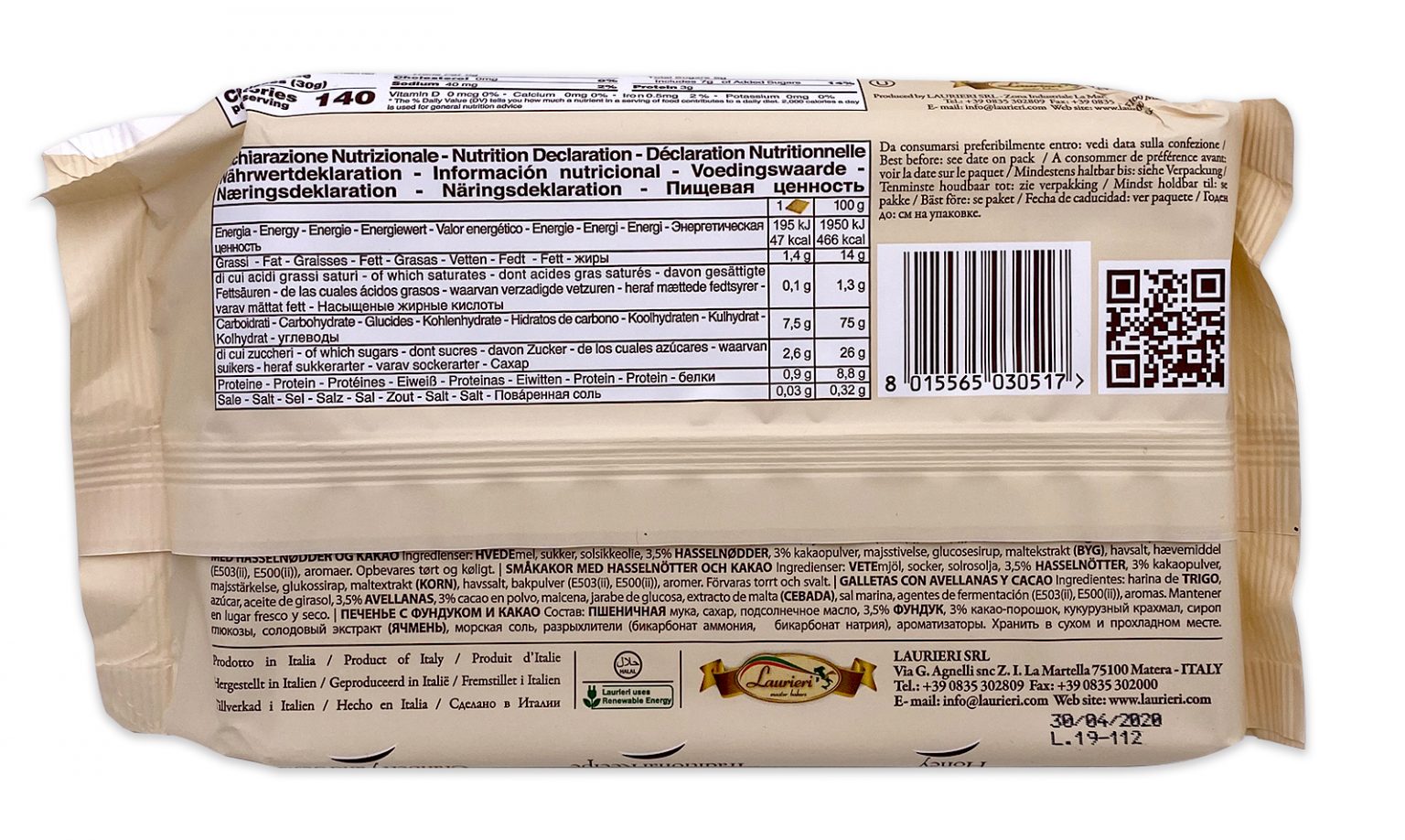 Laurieri Frollini Hazelnut and Cocoa Italian Breakfast Cookies 300g ...