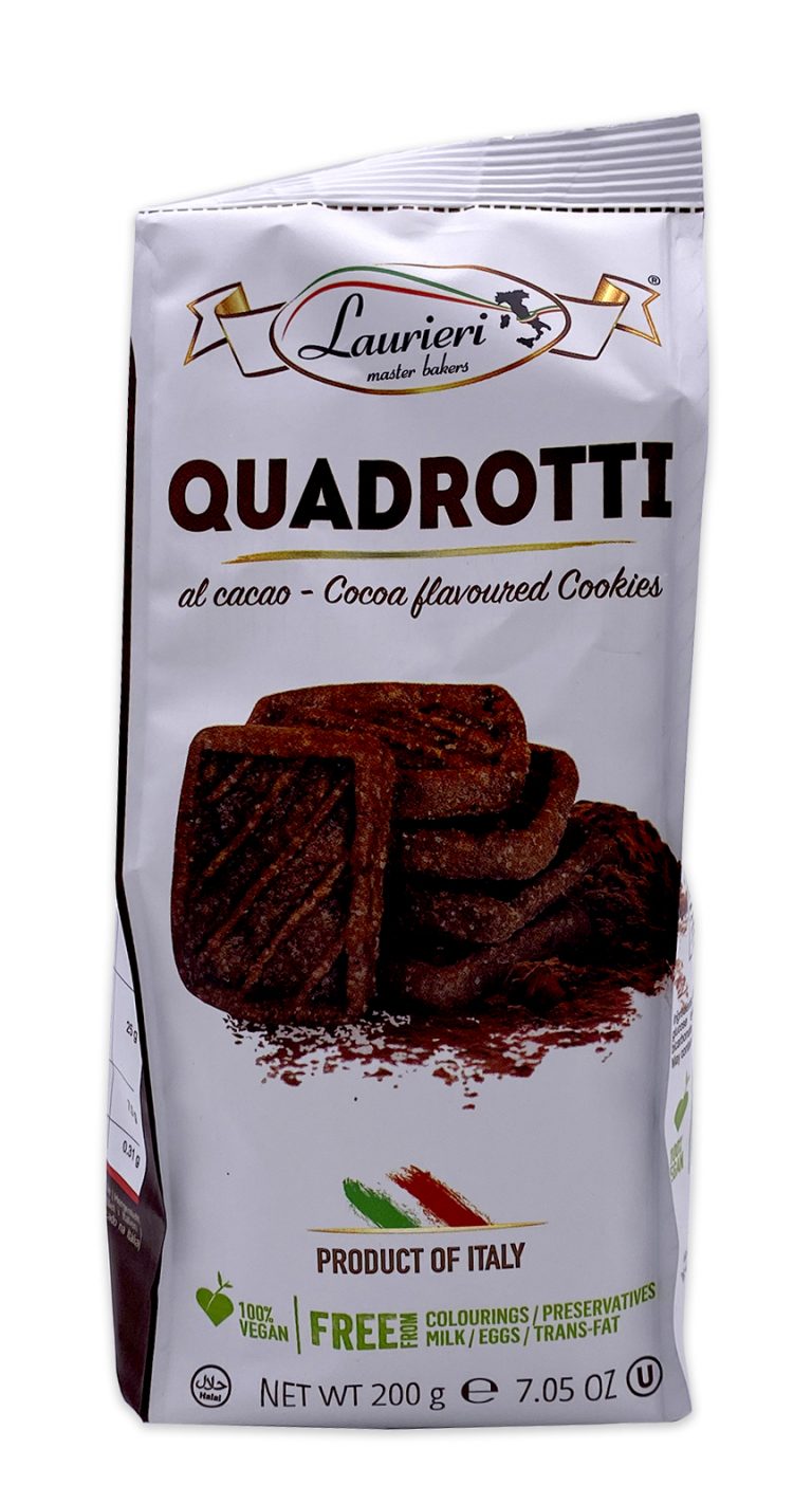 Laurieri Italian Quadrotti Chocolate Cookies 200g - Artisanal Italian Foods