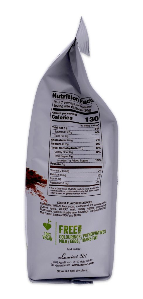 Laurieri Italian Quadrotti Chocolate Cookies 200g - Artisanal Italian Foods